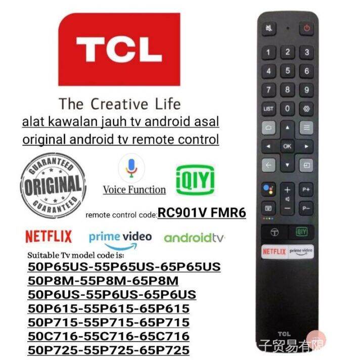 Original TCL Android TV remote control rc901v fmr6 | Lazada PH