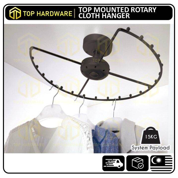 TOP🇲🇾 ECOWARE Luxury Top Mounted Rotary Rotation Cloth Hanger Cloth ...