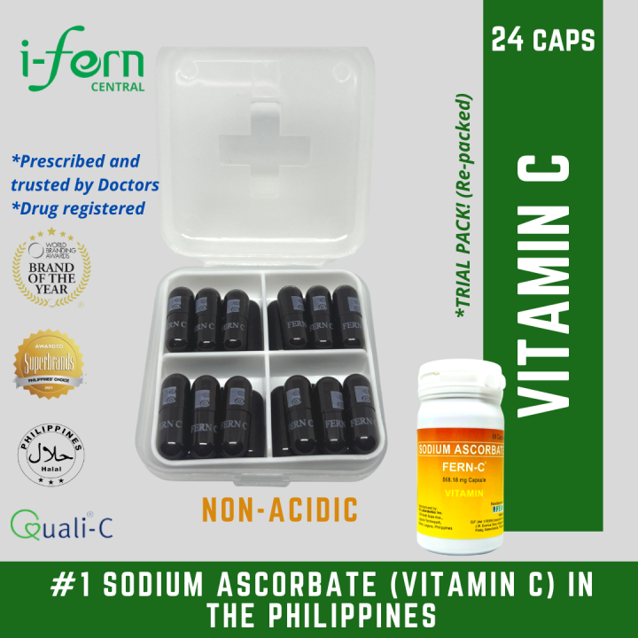 *TRIAL PACK* i-FERN/ FERN-C Vitamin C (Sodium Ascorbate) 24 capsules ...
