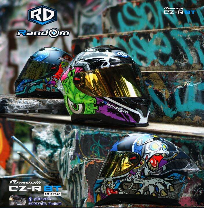 NEW RANDOM HELMET หมวกกันน็อก RD หมวกกันน็อค รุ่น CZ-R BT เต็มใบ รองรับ ...