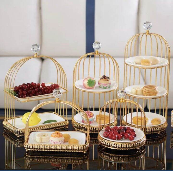 Afternoon Tea Bird Cage Design Cake stand Or dessert rack cupcake ...