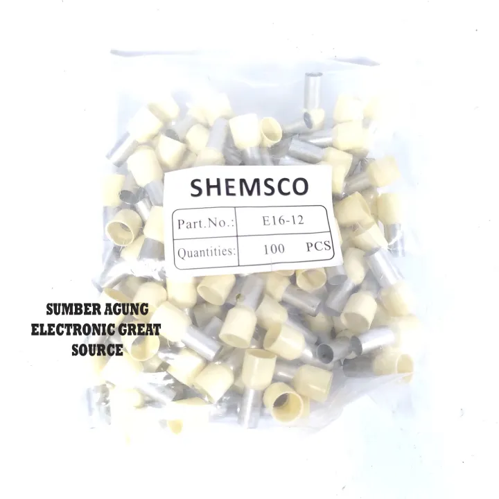Shemsco Skun Kabel Feru Ferrules 16mm E16 E12 Skun Lurus Isi 100 ...