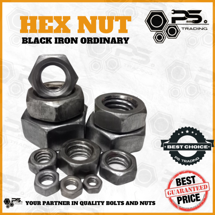 BI HEX NUT ORDINARY BLACK IRON HEXAGONAL NUTS ORD. SOLD PER 100/50/20 ...