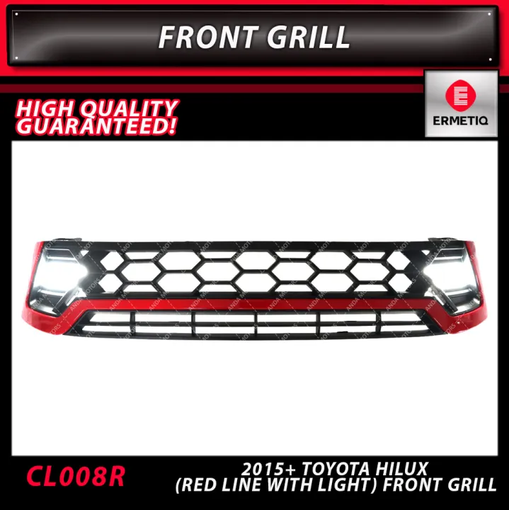 2015+ TOYOTA HILUX (RED LINE WITH LIGHT) FRONT GRILL | Lazada PH