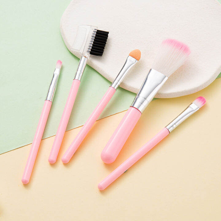 Small 5 Makeup Brushes Portable PVC Makeup Set Brush Blush Brush Eye ...