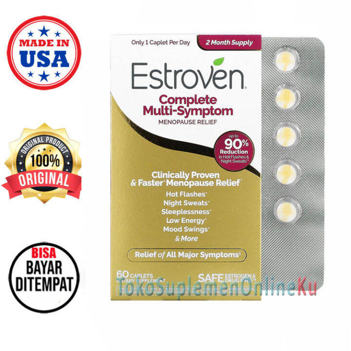 Estroven Complete Menopause Relief 60 caplets | Rhapontic Rhubarb Root ...