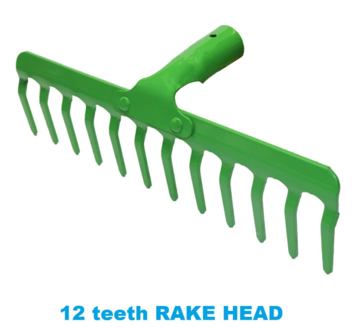 12T Tooth Garden Rake Leaf Lawn Leaves Garden Head Replacement Metal ...