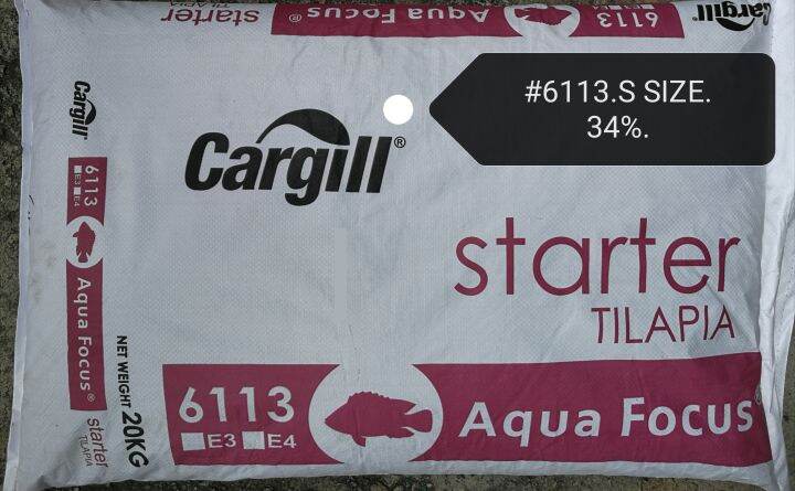 Cargill 6113 20kg Starter Tilapia Fish Feed Food Aqua Focus Aquarium ...