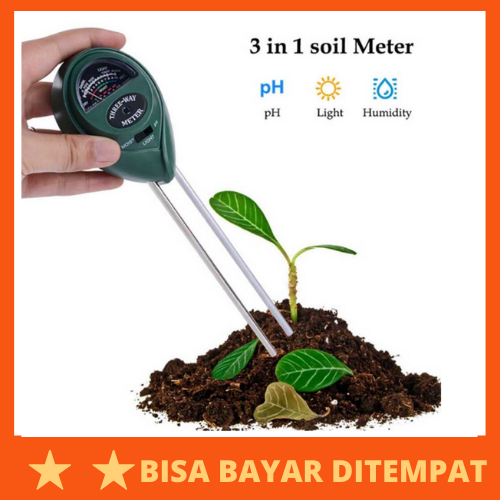 Pengukur 3 in 1 Kelembapan Tanah Soil Moist PH Analyzer / Alat Cek ...