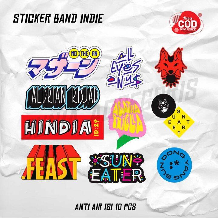 stiker pack band indie lokal / sticker band indie indonesia / stike ...