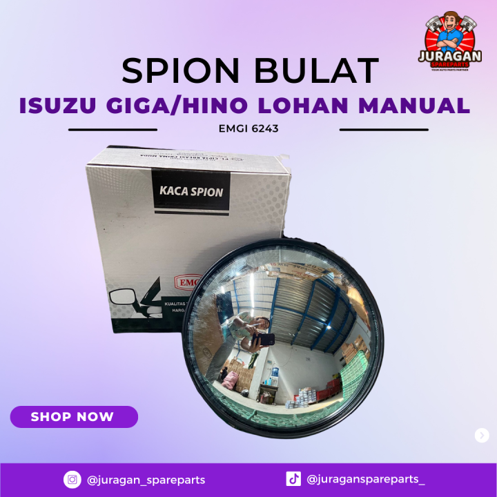 SPION BULAT ISUZU GIGA/HINO LOHAN MANUAL (KIRI BAWAH) HITAM - EMGI 6243 | Lazada Indonesia
