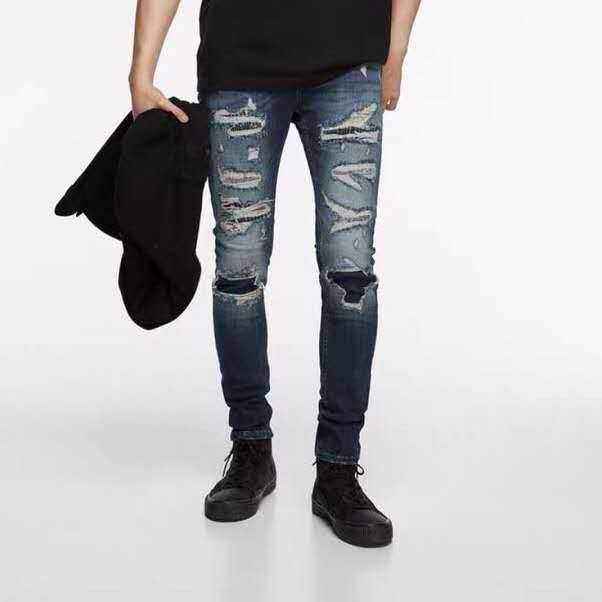 ALVIN # Patch Ripped jeans For Men Skinny Stretchable Pants | Lazada PH