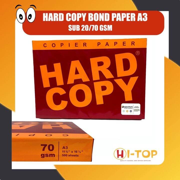Hard Copy Bond Paper A3 11 3/4 X 16 1/2 Sub 20/70 GSM Sold per Ream Inkjet Paper | Lazada PH