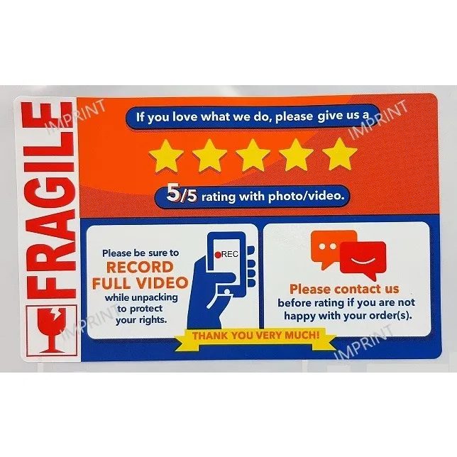 ONLINE SELLERS STAR RATING FRAGILE STICKERS - 225 Stickers Per Roll - 3 ...