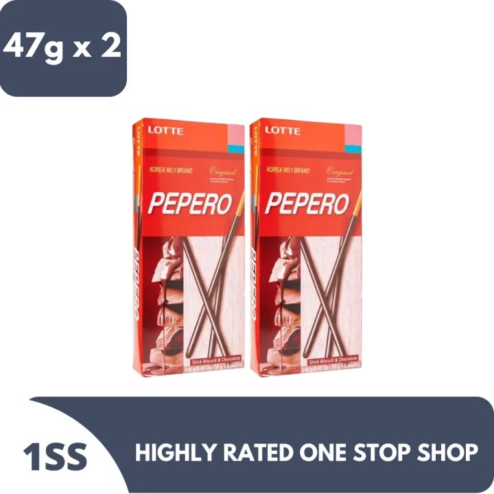 Lotte Pepero Original Stick Biscuit And Chocolate 47g X 2 Lazada Ph