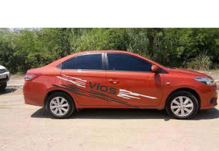 Toyota Vios Decal Design Cut Out VInyl Sticker White and Black | Lazada PH
