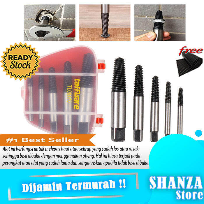 BISA COD - Pembuka Baut Rusak Patah Bolt Screw Extractor 5 Pcs Broken ...