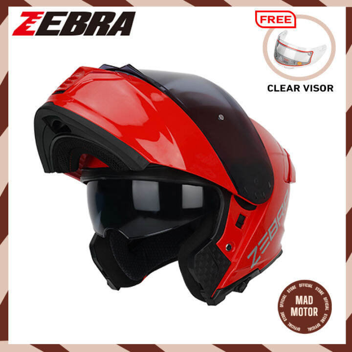 ZEBRA A113 Modular helmet Dual Visor for Motorcycle Unisex Motor ...
