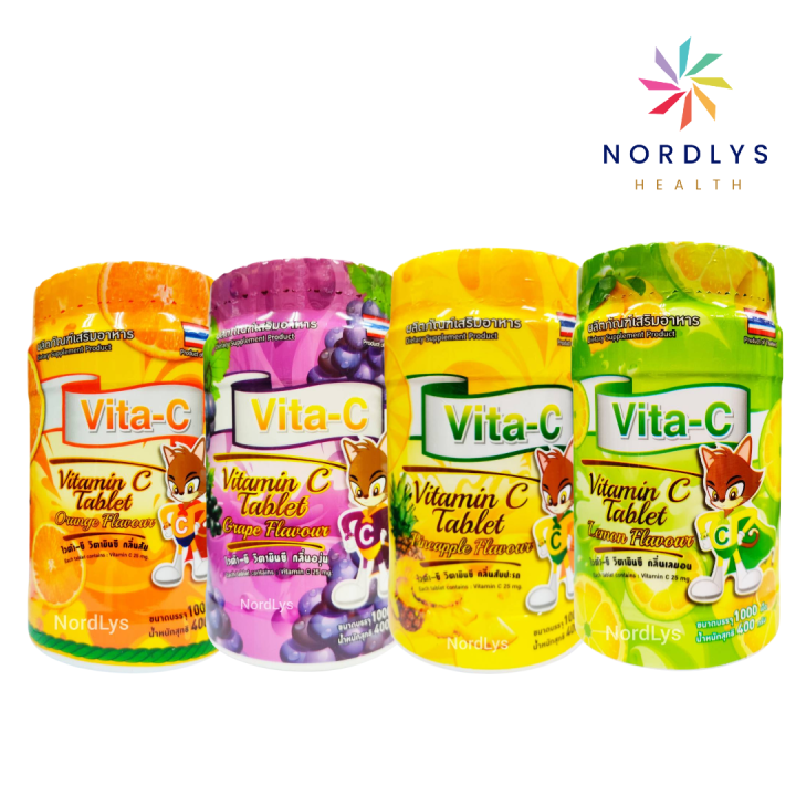 Vita-C vitamin C ไวต้า-ซี กระปุก 1000 เม็ด วิตามินซี เลือกรสได้ ...