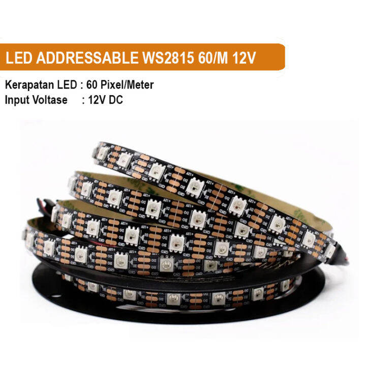 LED Strip Addressable RGB Smart LED Strip WS2815 SMD 5050 12V 60/m ...