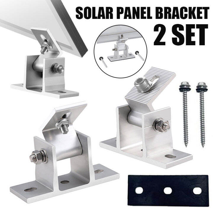 2 Set Solar Panel cket Elevation With Angle Rotatable Flat Roof ...