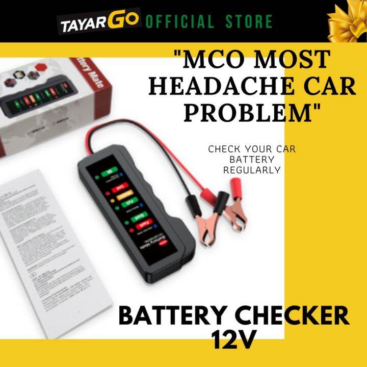 TAYARGO :Car Battery Tester 12V LED Test Light Display Battery Tester ...