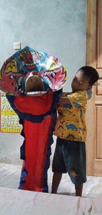 Barongan caplokan spon lebar jamang 45cm barongan spon anak barongan ...