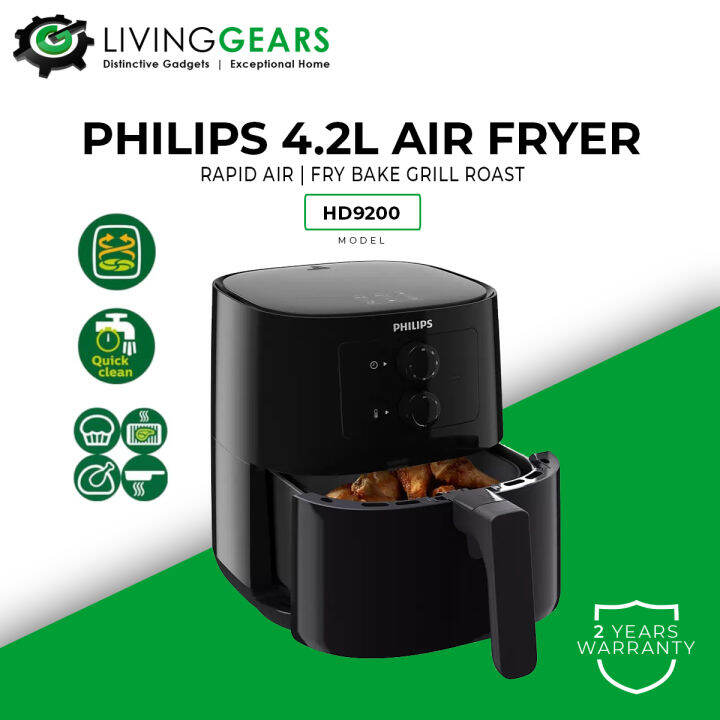 PHILIPS 4.1L Rapid Air Fryer Essential (HD9200/HD9100) Kitchen ...