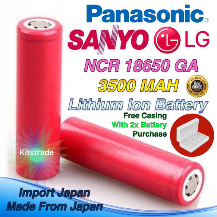 【READY STOCK】Sanyo NCR18650GA 3500mAH Rechargeable Battery三洋充电干电池 | Lazada