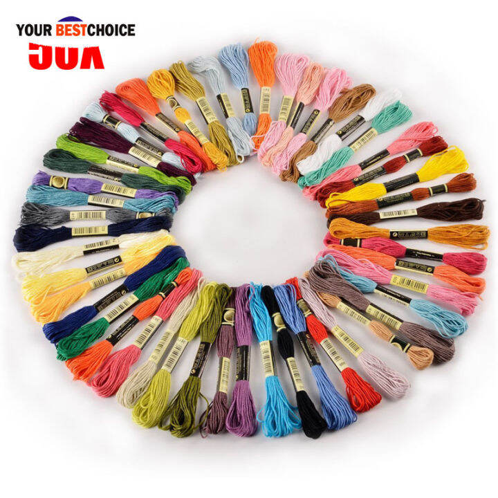 YBC 50/100PCS Cross Stitch Cotton Embroidery Thread Floss Sewing Skeins ...