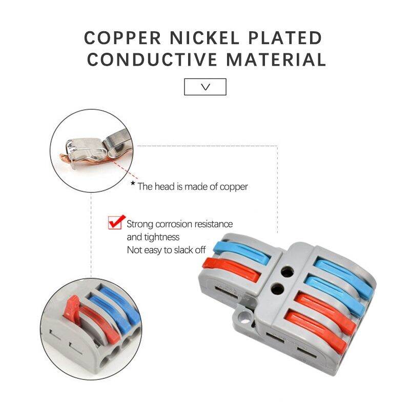 Quick Splitter Plug-In Electric Multiple Wire Connector 2 to 4 6 ...