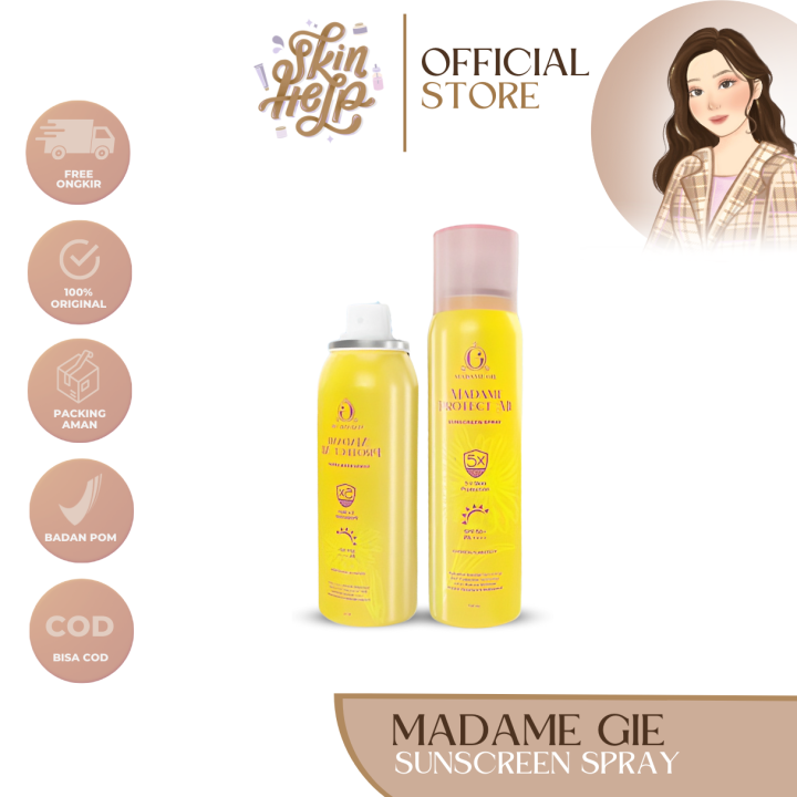 Madame Gie Protect Me Spray Sunscreen SPF 50+PA++++ 50ml dan 100ml ...