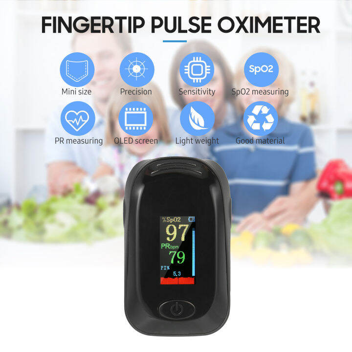 Fingertip Pulse Saturation Monitor Measuring SpO2 & Pulse Rate ...
