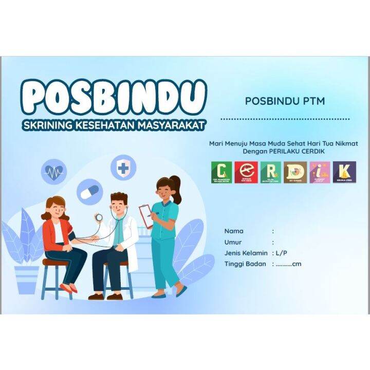 KARTU POSBINDU PTM - Pos Binaan Terpadu Penyakit Tidak Menular - Harga ...
