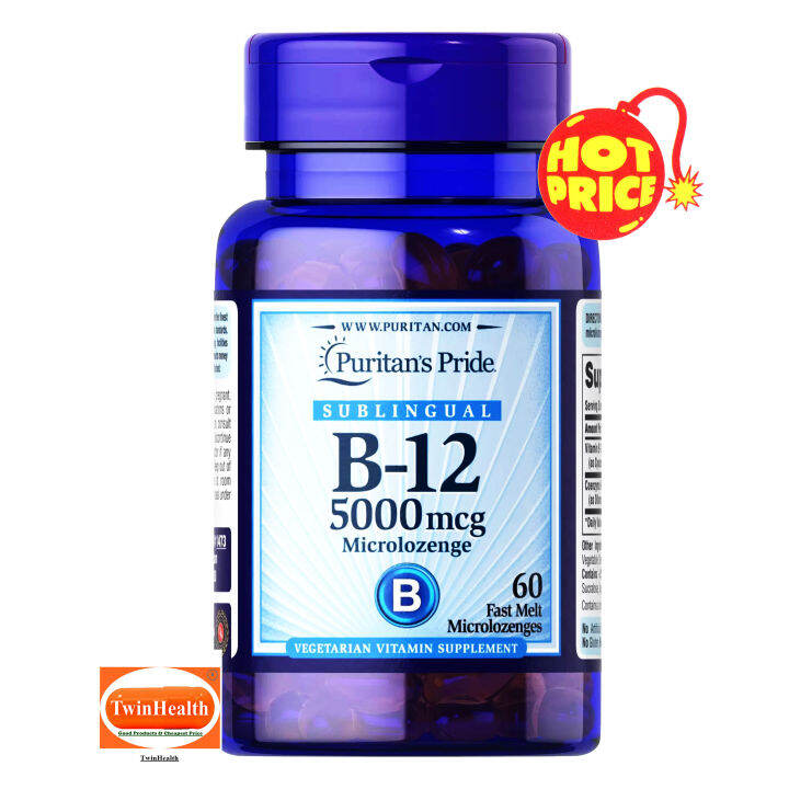 Puritan's Pride Vitamin B-12 Sublingual 5000 mcg / 60 Microlozenges . | Lazada.co.th