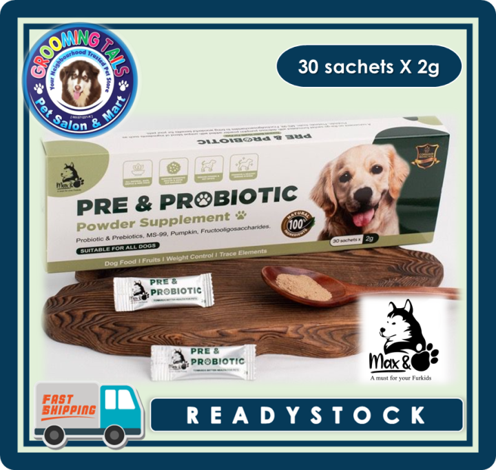 MAX & PAW Pre & Probiotic Powder Form Dog Supplement 60g (Per Box: 2g X 30 Sachets) | Lazada