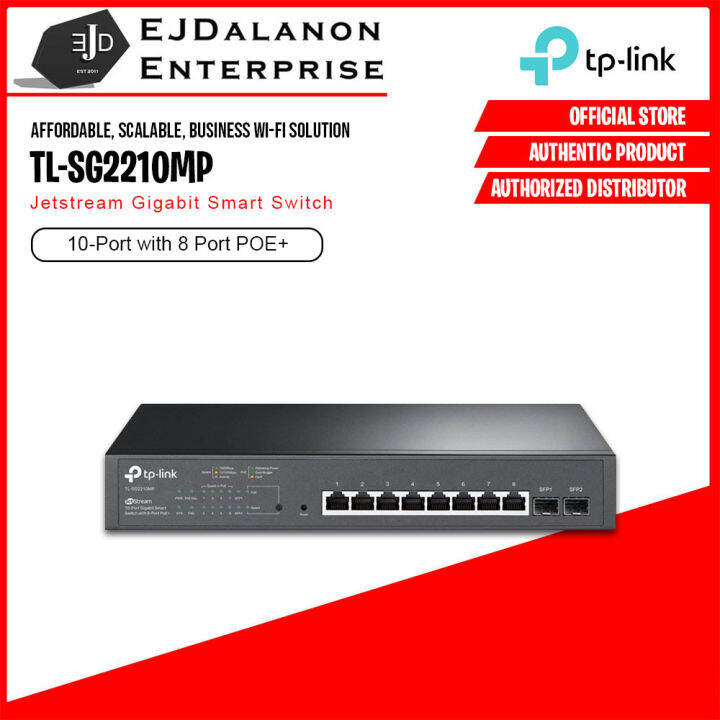Tp-link TL-SG2210MP | JetStream 10-Port Gigabit Smart Switch with 8-Port PoE+ | JetStream | Port ...