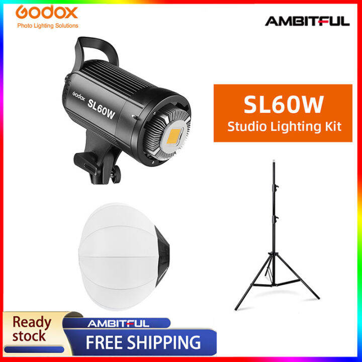 2x Godox SL-60W 60Ws 5600K Studio LED Continuous Photo Video Light + 2x ...
