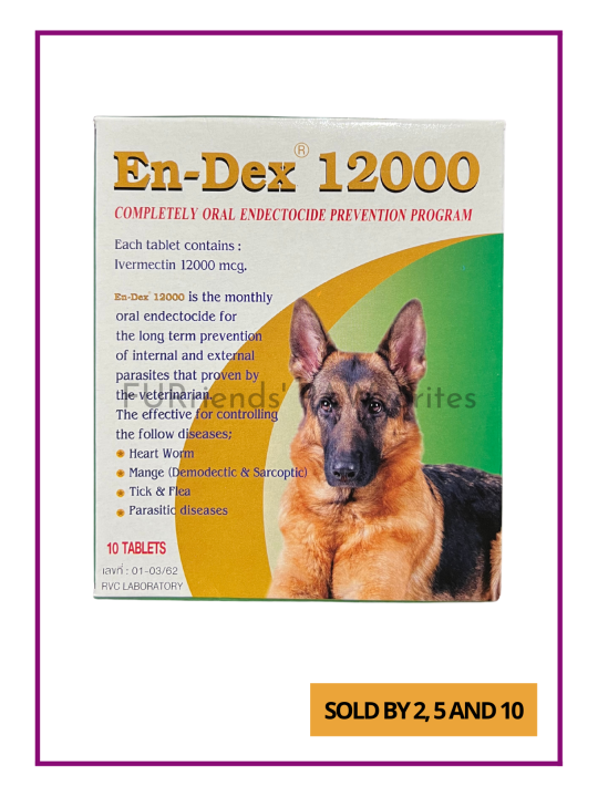 Endex 12000 (Heartworm, Mange, Tick & Flea Control for Cats and Dogs ...