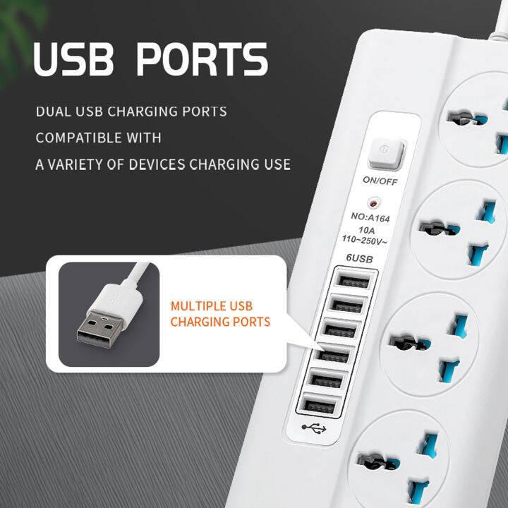 Socket Power Extension With 4 Universal Socket and 6 USB outlets ...