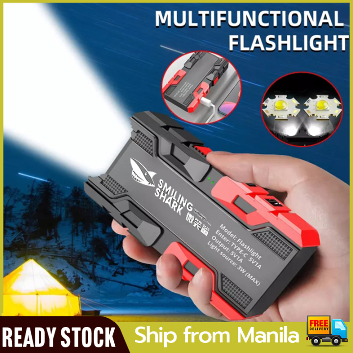 🔥Original + 24 hours delivery 2-Core Strong Bright Flashlight Rechargeable Multi-function Led ...