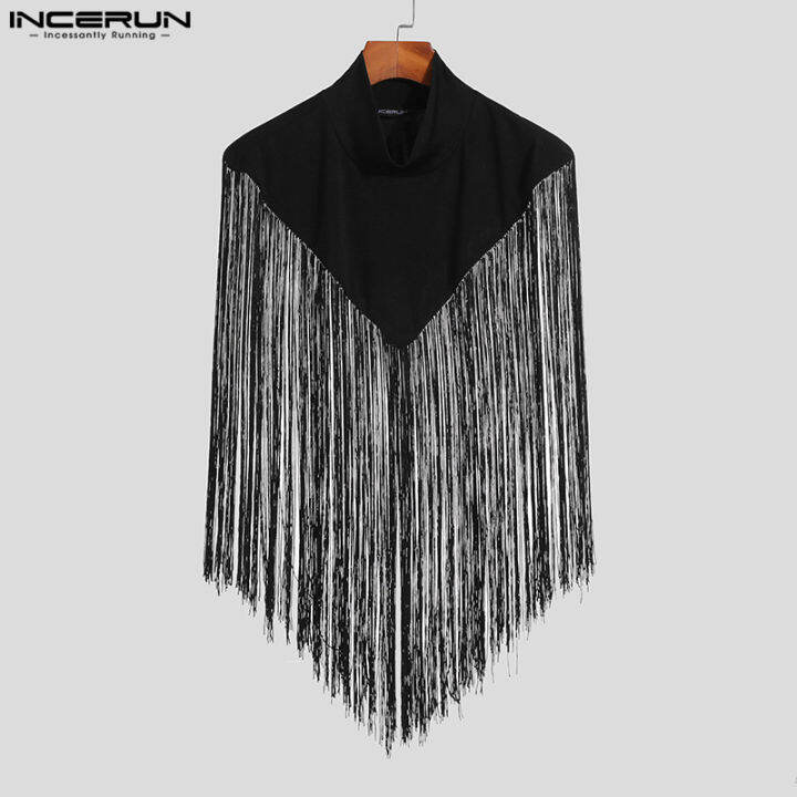 Mediussa INCERUN เสื้อคลุมแฟชั่นคอเต่าทรงสามเหลี่ยมสำหรับบุรุษ (สไตล์ ...