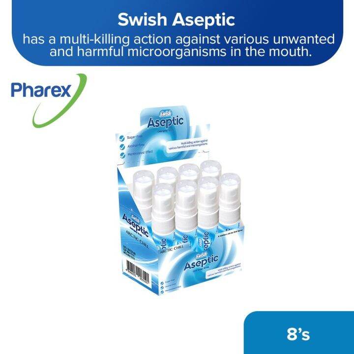 Swish Aseptic 0.2% Cetylpyridinium Chloride 10mL Oral Spray Box of 8s ...