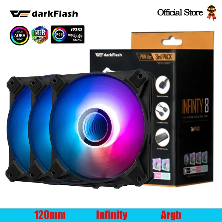 Darkflash Computer PC Case Fans 120Mm Rgb Fan 4Pin PWM Argb Cooling Fan ...