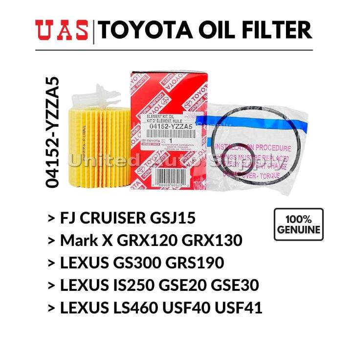 TOYOTA Oil Filter 04152-YZZA5 For Mark X Crown Majesta FJ Cruiser LEXUS IS250 GS300 LS460 | Lazada