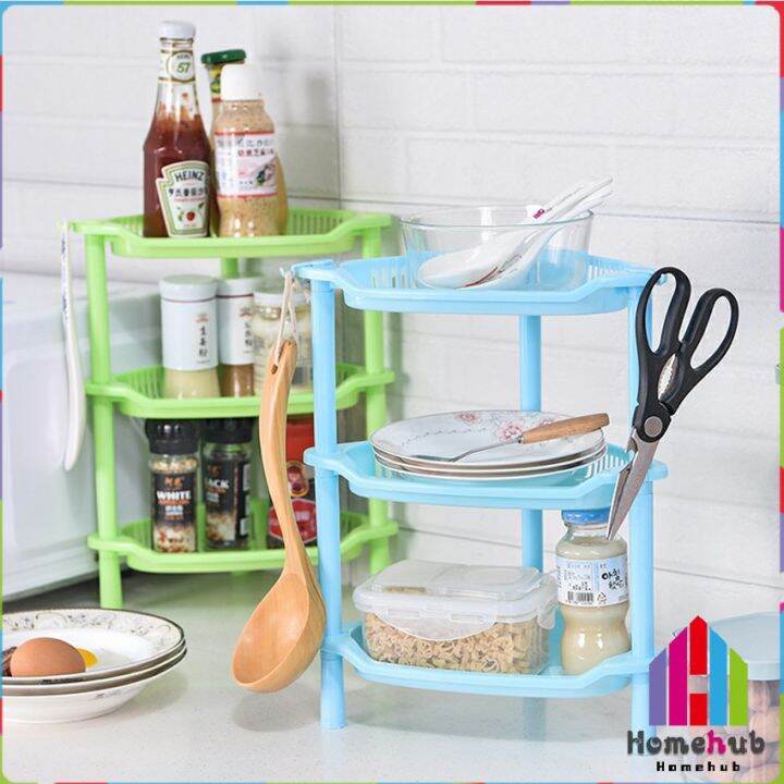 Homehub 3 Tier Triangle Plastic Bathroom Corner Storage Layer ...