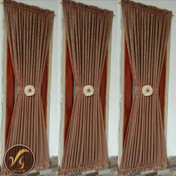 Gorden Hordeng Jendela Minimalis Model Ikat Kupu Kupu Pita Tengah Warna ...