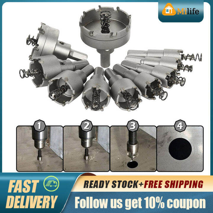 【Original + 24 hours delivery】10PCS Hole Saws Carbide Tip Hole Saw Tooth Cutter Drill Bit Set ...