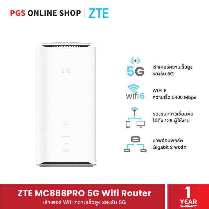 ZTE MC888 PRO 5G Wifi Router เร้าเตอร์ไวไฟความเร็วสูง รองรับสัญญาณ 5G สามารถเชื่อมต่อกับอุปกณ์ ...