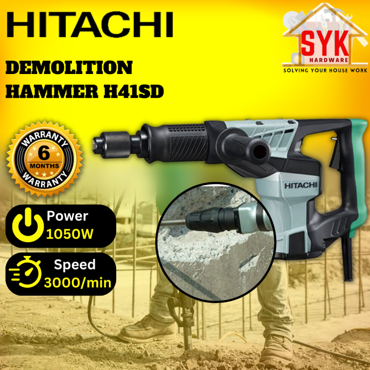 SYK Hitachi H41SD Electric Demolition Hammer Machine Concrete Breaker ...